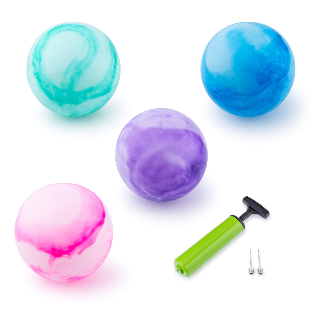 Marbleized Bouncy Balls Set of 4 Plus Pump – New Bounce